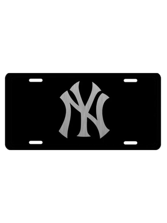 Accents | New York Yankees Black Metal Vanity Aluminum License Plate ...